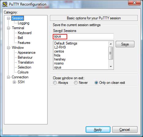 Configuring the appearance of Putty